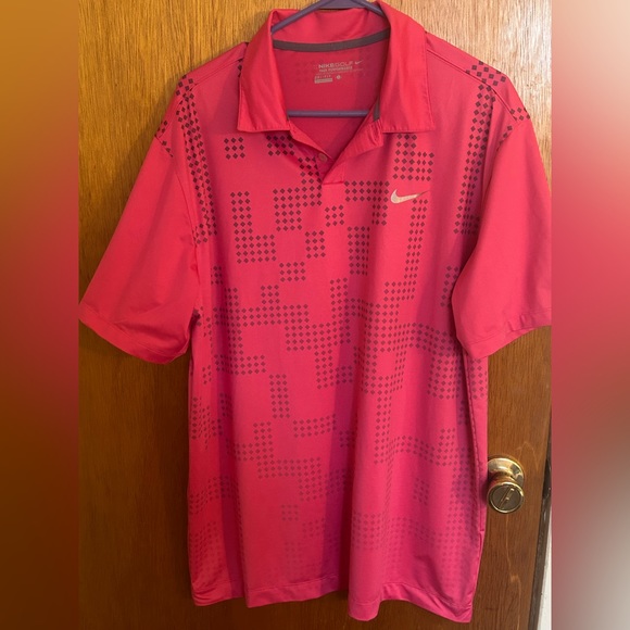 Nike | Shirts | Nike Golf Tour Performance Polo Shirt Dri Fit Outdoor Mens Large Hot Pink Rare ...